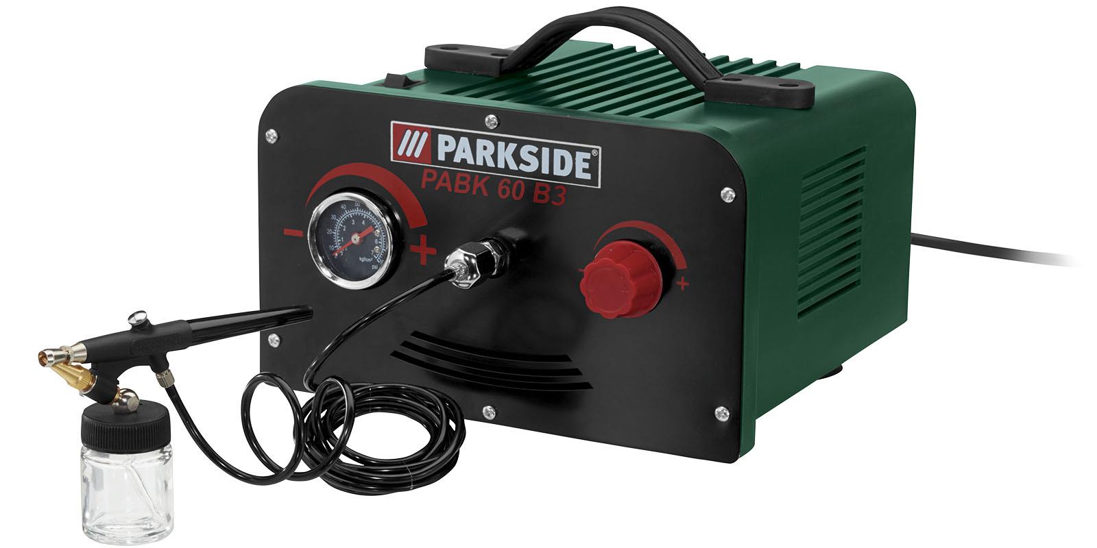 MALEN AIRBRUSH SET mit Kompressor PABK 60B3 Parkside Airbrush-Set EUR ...